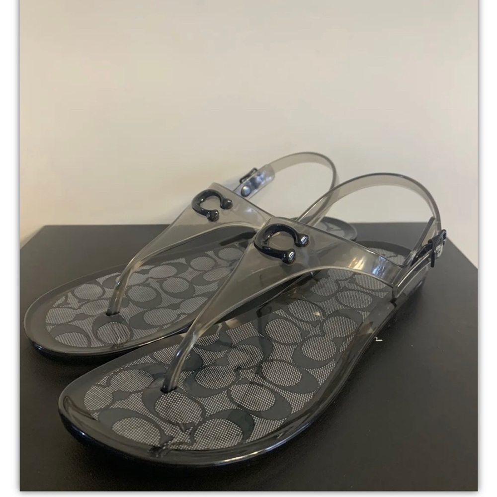 Coach Natalee Black Jelly Sandals - Gem